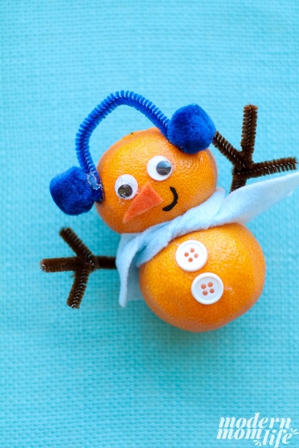 DIY Mandarin Snowman Craft - Modern Mom Life