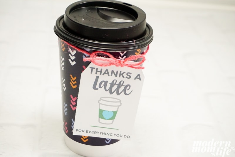 DIY Thanks a Latte Gift Basket + Gift Tag Printable - Modern Mom Life