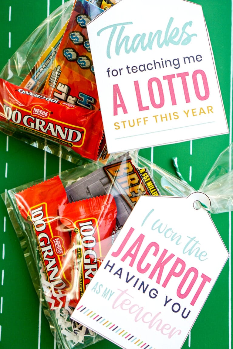 Lottery Ticket Teacher Gift Tags - Modern Mom Life