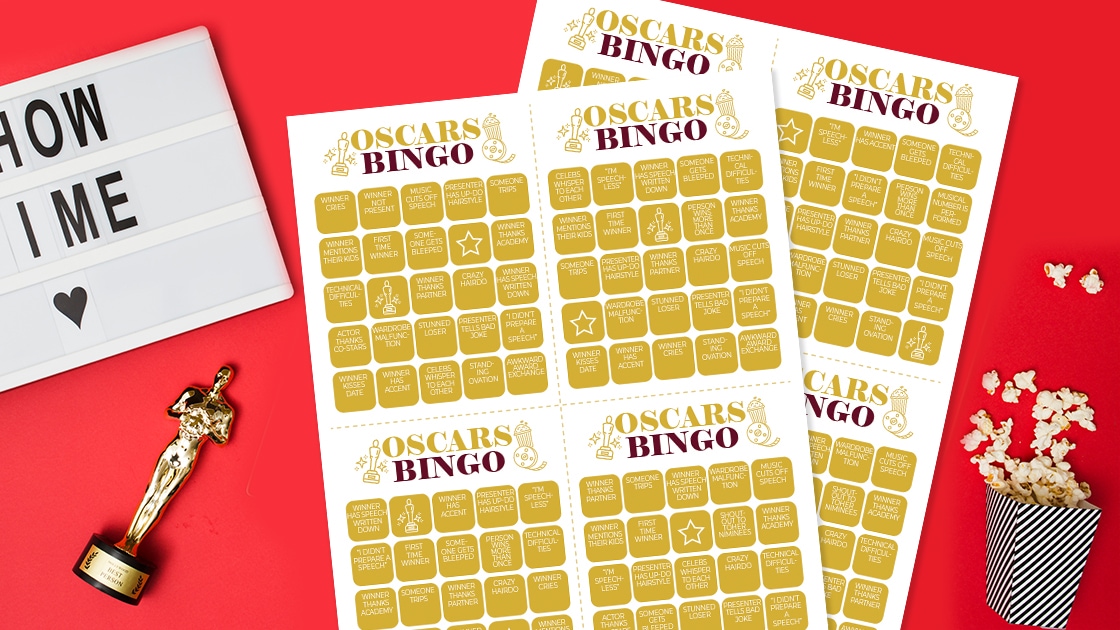 2014 Oscar Party Printables Free Printable Oscars Bingo Cards Modern